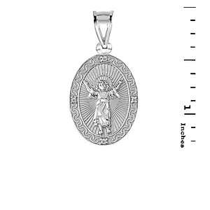 Fine 925 Sterling Silver Cubic Zirconia Divine Child Divino Niño Jesús Medal Pendant