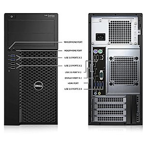 Dell Precision 3620 Tower Computer, Intel Core i5-7500 3.4GHz, 32GB DDR4, 512GB M.2 NVMe SSD+2TB HDD, Windows 10 Pro, HDMI Dual Monitor Support
