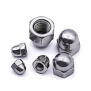 5/16-18 Acorn Hex Cap Dome Head Nuts, 304 Stainless Steel 18-8, Coarse Thread UNC, Full Thead Coverage, Pack of 25