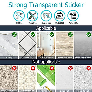 Supfirm Shower Caddy Bascket with Hooks, Rustproof SUS304 Stainless Steel Storage Organizer, Adhesive No Drilling Wall Mounted Shelf for Bathroom and Kitchen (Black 4-pack)