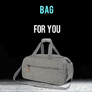 ROTOT Sport Duffel Bag, Gym Bag with Waterproof Shoe Pouch, Weekend Travel Bag with a Water-resistant Insulated Pocket (33L) (Dark gray)