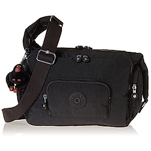 Kipling Womens Women's Erica Bag, Jetset Traveller, Small Handbag, Polyester Crossbody Bag, Black Tonal, 12.25 L x 8.75 H 6.25 D US