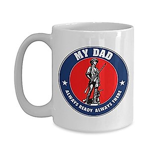 Dad Mug - Always Ready Always There - Large Father Coffee Cup- Birthday Anniversary Christmas Gift Stocking Stuffer - Ideal for Dad Husband Brother Uncle Soon-to-be Dad Co-worker Men