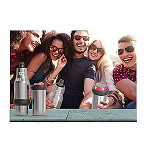 4 in 1 Insulated Bottle & Slim Can Cooler for Beer, Perfect for 11oz, 12oz & 16oz Cans & Beer Bottles - Patent Pending Stainless Steel Insulated Can Cooler Design That Keeps Drinks Cold for X Hours