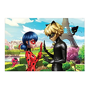 Miraculous Ladybug Kids Floor Puzzle Featuring Lady & Cat Noir. Educational Gifts for Boys and Girls. Colorful Pieces Fit Together Perfectly. Great Birthday Gift for Boys, and Girls