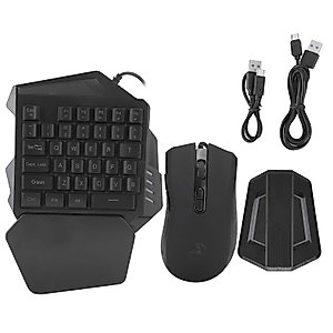 One-Handed RGB Gaming Keyboard and Combo with Converter, 3200 DPI Mouse, 35 Keys Gaming Keypad Adapter Base Kit Set for/X-One/for PS3/X-360/for Switch