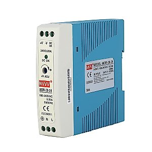 NVVV MDR-20-24 AC to DC DIN-Rail Power Supply, 24V, 1 Amp, 24W, 1.5"