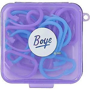 Boye Plastic Carabiner Stitch Markers for Knitting and Crochet, Multcolor 20 Piece