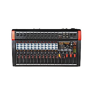 Audio2000'S AMX7374 12-Channel Audio Mixer with 320 DSP Sound Effects, Stereo Sub Out with Sub-Out Level-Control Fader, Level-Control Faders on All Channels, and USB/Computer Interface