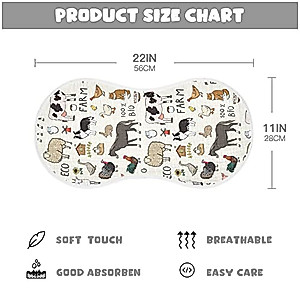 Kigai Farm Animals Muslin Baby Burp Cloths - Super Absorbent and Soft Burping Rags - Cotton Burp Clothes Set for Boys and Girls, 1 Pack