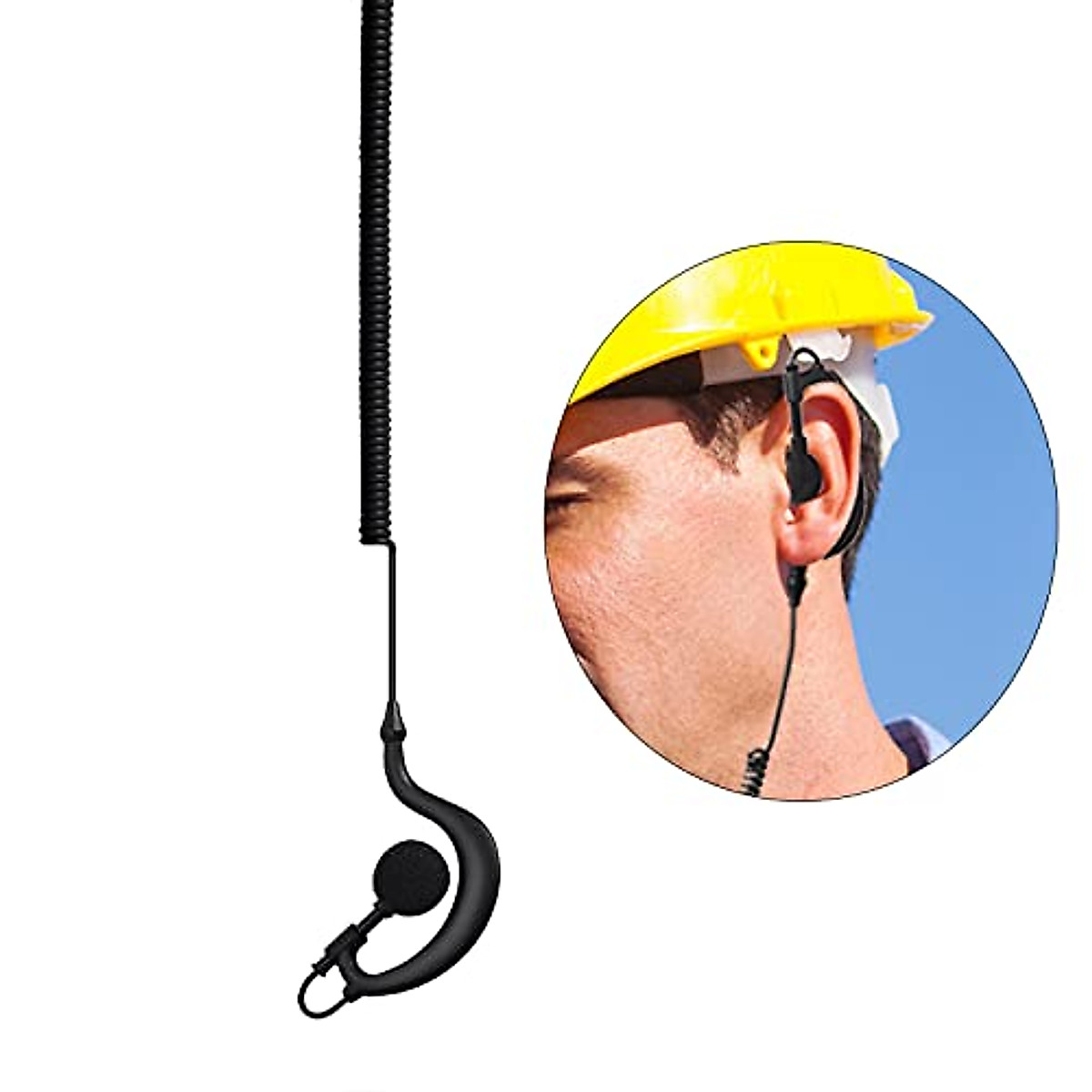 G Shape Soft Ear Hook Earpiece Headset 3.5mm Plug Ear Hook Listen Only Ham Radio Earpiece/Headset HYS TC-617 Receiver/Listen Only Earpiece for 2-Way Motorola Icom Radio Transceivers