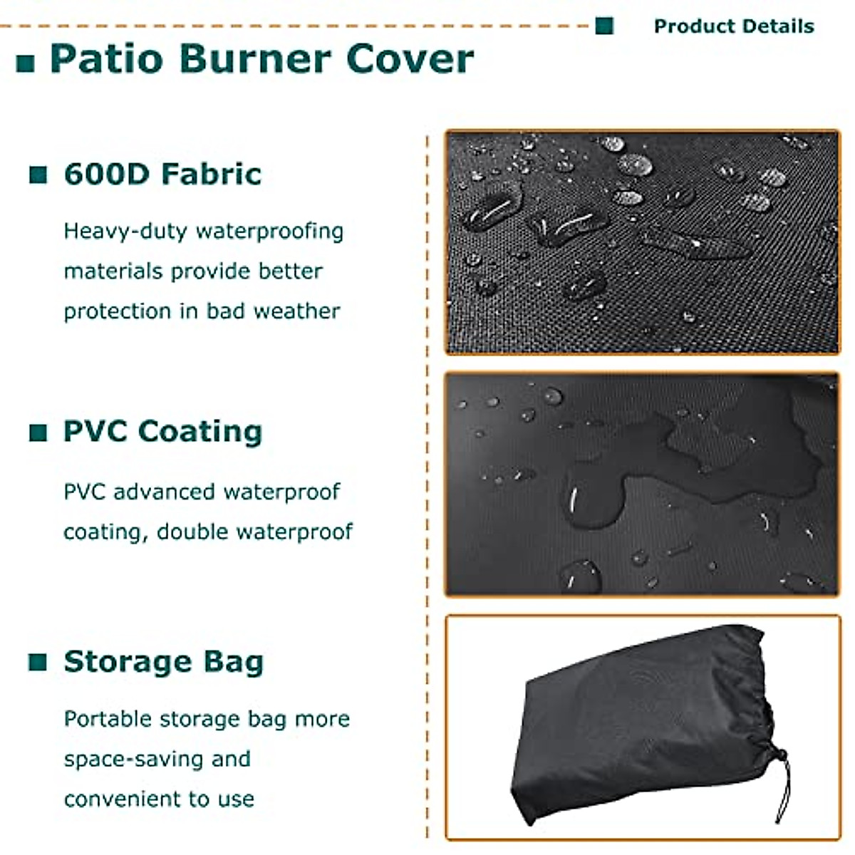 AKEfit Patio Stove Burner Covers, Outdoor Grill Cover for Camp Chef 2 Burners Stove, Heavy Duty Waterproof Protector for EX60LW EX60PP, 32''L x 16''W x 21''H, Black