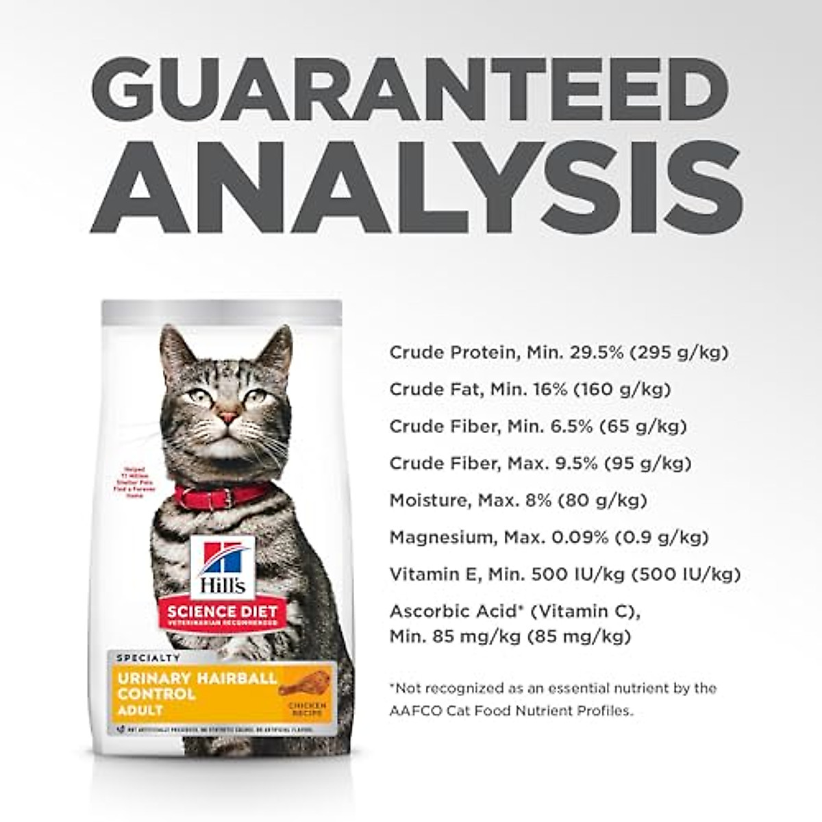 Hill's Science Diet Urinary Hairball Control, Adult 1-6, Urinary Track Health & Hairball Control Support, Dry Cat Food, Chicken Recipe, 3.5 lb Bag