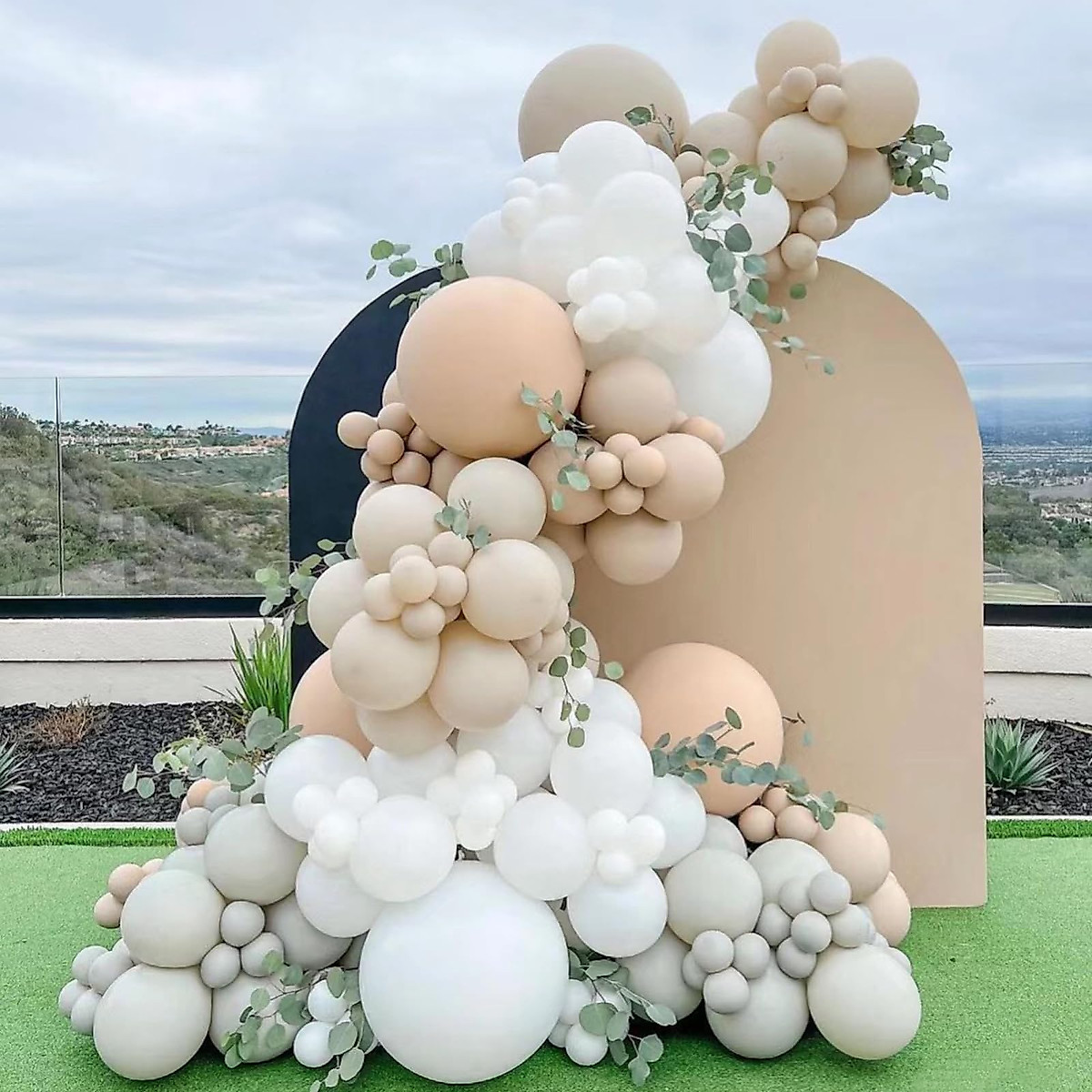 154pcs Ivory White Balloons White Sand White Cream Beige Balloon for Balloon arch Different Sizes 5/10/12/18 Inch Balloon Garland Kit for Wedding Birthday Party Supplies Bridal Shower Decorations