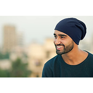 HiBwoBwo 6Pcs Cotton Slouchy Beanie for Women Men, Hip-Hop Soft Lightweight Running Hat Beanie Adult Dwarf Hats Chemo Cap