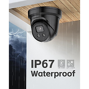 DS-2CD2386G2-ISU/SL 2.8mm HIK 4K 8MP AcuSense PoE IP Camera Outdoor Indoor with Strobe Light and Audible Warning, DarkFighter, Human/Vehicle Detection, H.265+, Work with HIK NVR/Hik-Connect(Black)