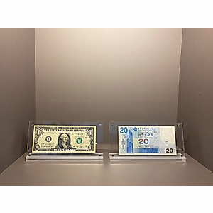 IEEK Acrylic Dollar Bill Frame Currency Holder Clear Paper Money Holders for Collectors Currency Ticket Protector Dollar Bill Display Stand,7.3 x 3.5 Inch,2 Pack