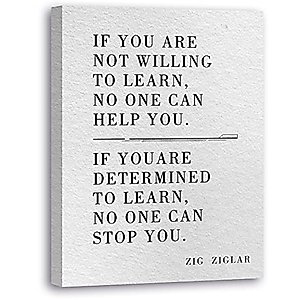 Motivational Quotes Wall Art，Inspirational Contracted white Canvas Wall Art ,Positive Affirmations Wall Decor for Bedroom and Home Office, Encouragement Gifts , Entrepreneur Wall Art 12" x 15"