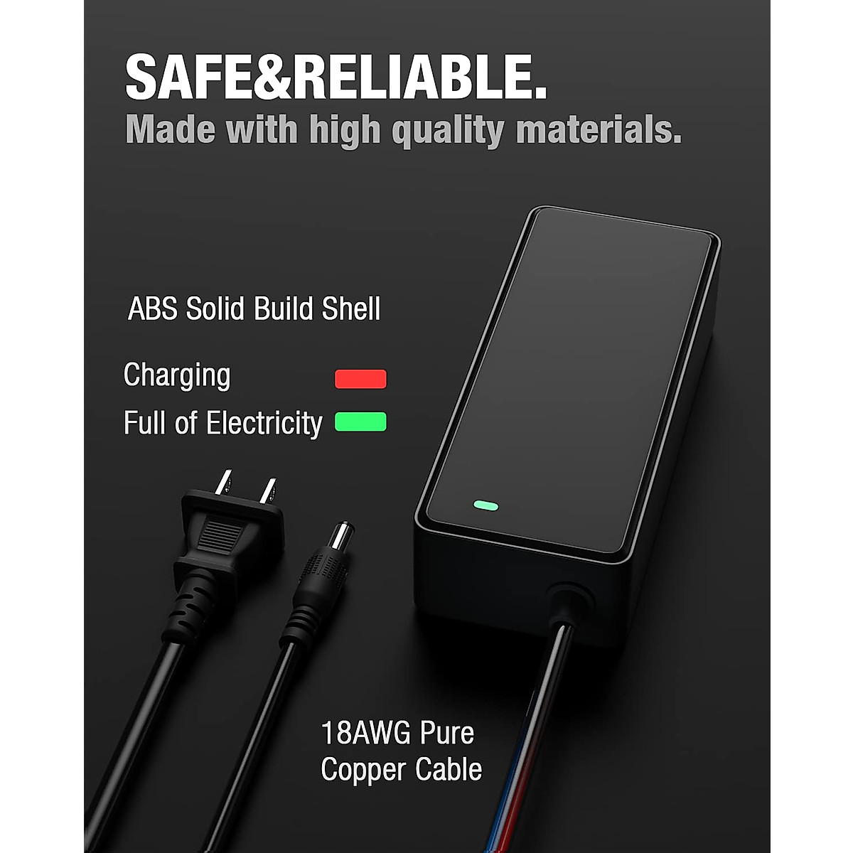 54.6V 2A eBike Charger for 48V Lithium Battery Compatible with 48V Lectric XP 1.0/2.0/3.0,Lectric XPremium, DC 5.5-2.5/2.1mm Bicycle Battery Charger Power Adapter