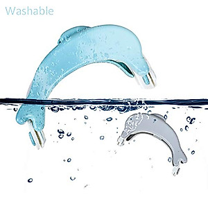 Baby Cute Dolphin Travel Potty Toilet Training Seat Trainer Portable Foldable Potty with 20 Potty Liners Disposable for Kids Boys Girls Children Toddlers