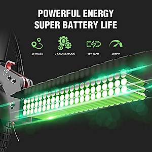 EVERCROSS H5 Folding Electric Scooter, for Adults with 800W Motor, Up to 28MPH & 25 Miles-10'' Solid Tires, with Seat & Dual Braking