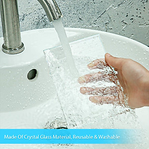 5.9 x 3.94 x 0.31 Inch Eyelash Crystal Pallet Eyelash Extension Pallet Bigger Size Glass Pallet Lashes False Lash Tray Strip Adhesive Glue Holder for Eyelash Extensions (Glue Circle)