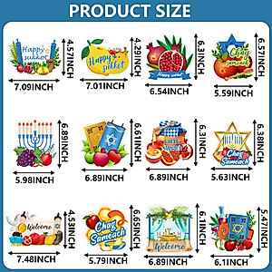 Newwiee 38 Pcs Happy Sukkot Hanging Swirls Sukkot Banners Sukkot Hanging Decorations Sukkot Glitter Foil Ceiling Swirls Streams Sukkah Decorations for Jewish Holiday