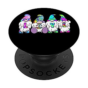 3 Hippie Love Gnomes Tie Dye Hat Peace Groovy Psychedelic PopSockets Swappable PopGrip