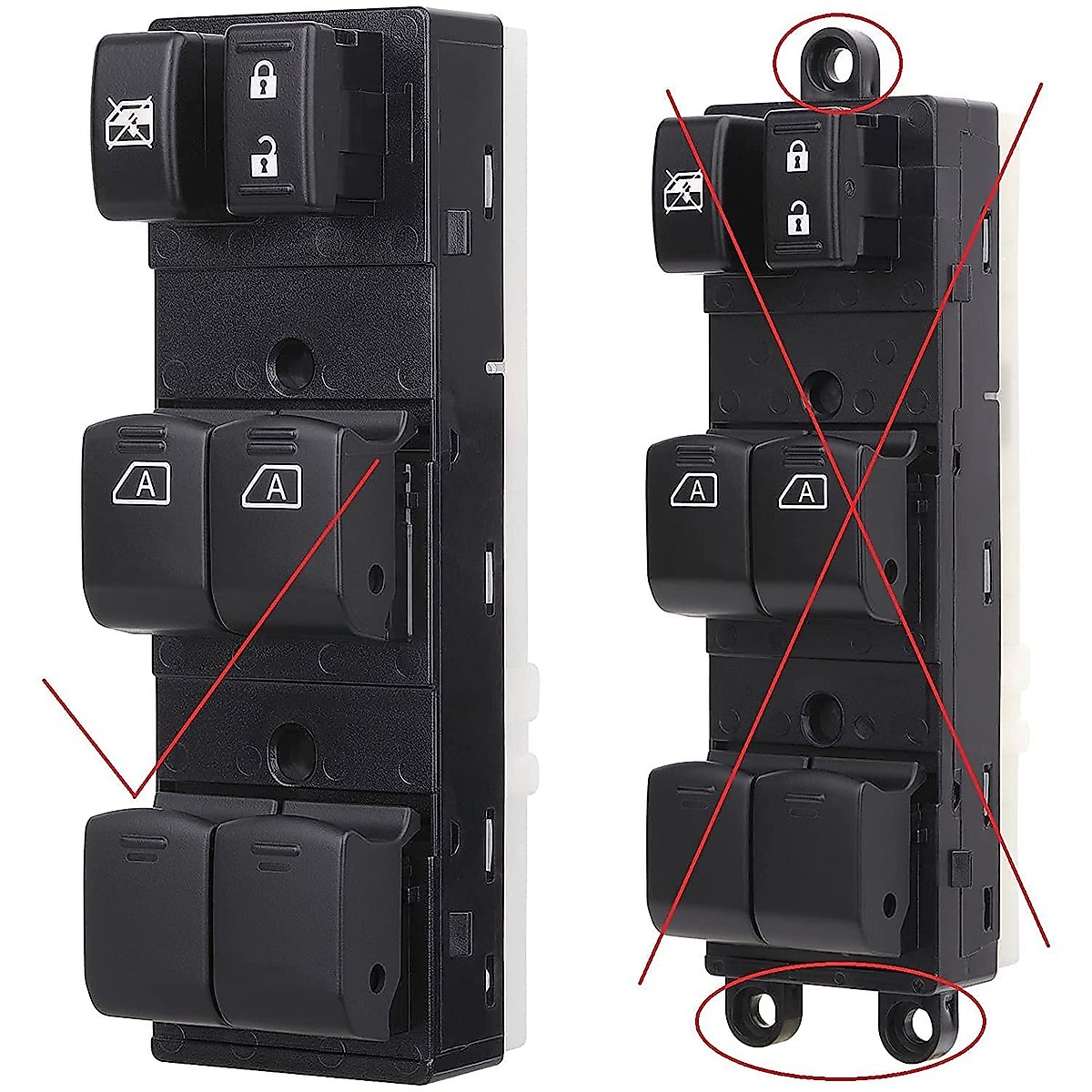Obaee Driver Side Power Master Window Control Switch Button Compatible with 2007-2012 Nissan Altima Replace 25401-ZN50B, 25401-ZN50C