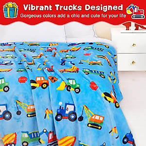 Lukeight Toddler Blanket for Boys and Girls, Plush Thick Kids Baby Blanket for Crib Stroller, Birthday Gifts for Teens (Construction, 50x60 Inches)