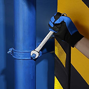 DURATECH Combination Wrench Set, SAE & Metric, 22-piece, 1/4'' to 7/8'' & 8-19mm, CR-V Steel, Organized in Wrench Holder