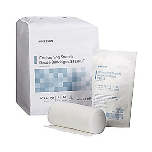 McKesson Conforming Stretch Gauze Bandages, Sterile, 4 in x 4 1/10 yd, 96 Count