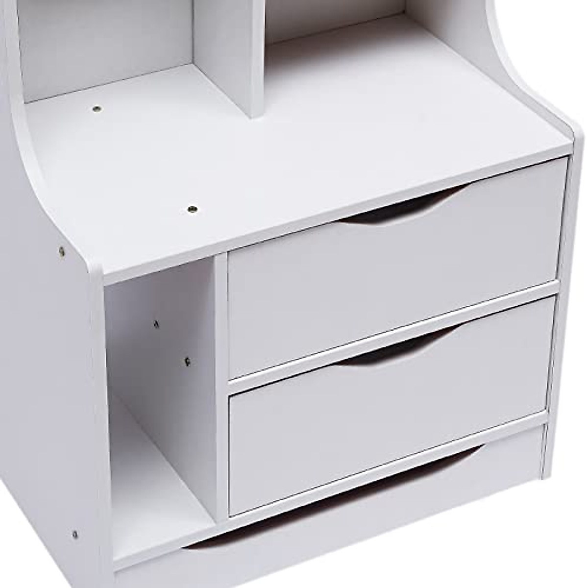 XUANIIIL White Nightstand, Mid-Centry Modern Bedside End Table with 2 Drawers, Easy Assembly Wood Sofa Side Table Storage Cabinet for Living Room, Bedroom