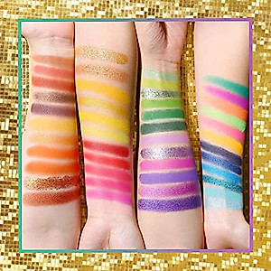 UCANBE EXOTIC FLAVORS Neon Eyeshadow Makeup Palette - 48 Colorful High Pigmented - Rainbow Matte Shimmer Glitter Eye Shadow Make Up Pallet Gift Set