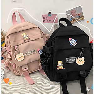 Eagerrich Kawaii Mini Backpack with Cute Pin Accessories Plush Pendant Kawaii School Backpack Cute Mini Aesthetic Backpack for School, Travel
