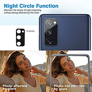 OMOTON [3+2 Pack] Samsung Galaxy S20 FE 5G Screen Protector & Camera Lens Protector, Tempered Glass/Guide Frame/High Definition/9H Hardness