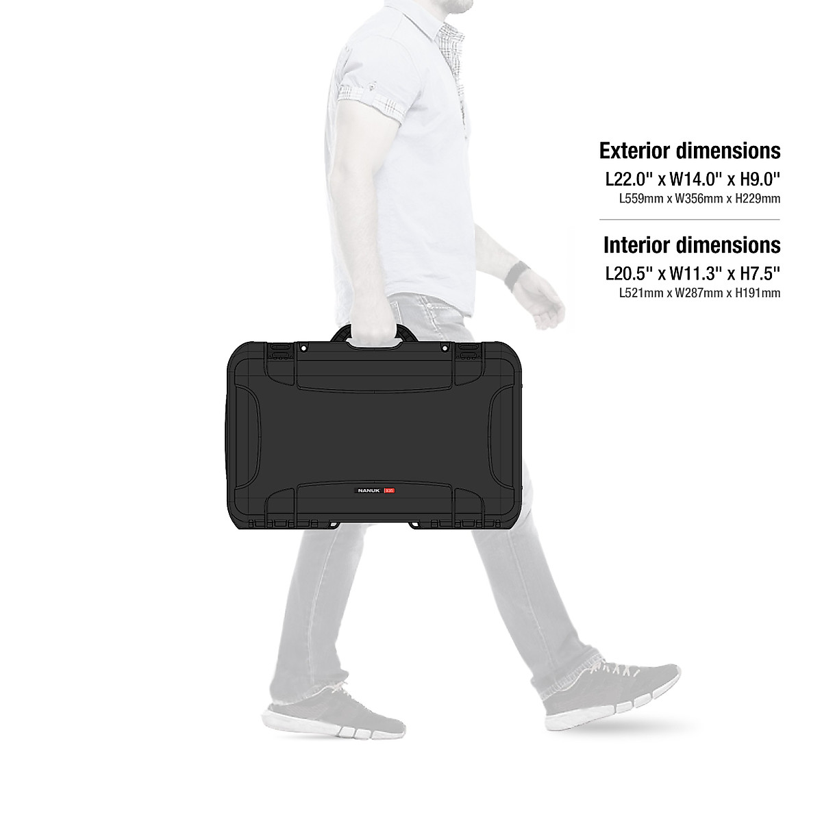 Nanuk Wheeled Series 935 Lightweight NK-7 Resin Waterproof Protective Case for DSLR Camera, 3 Lenses, Flash, Black