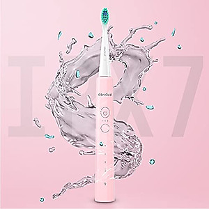 ObeOral Sonic Electric Toothbrush, 12 Modes Rechargeable Tooth Brush with 4 Dupont Bristles, Smart Timer, Whitening Electric Toothbrushes for Adults and Kids 8+, Light Pink