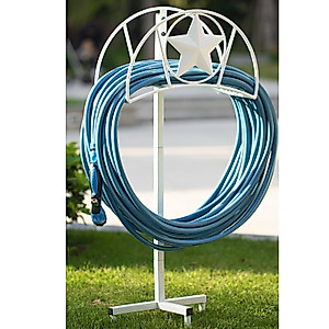 Amagabeli Garden Hose Holder Bundle 2 Pack Plant Caddies White 14inch