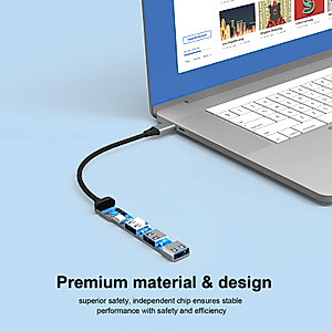 Lightning to USB Hub [Apple MFi Certified] 4-in-1 USB OTG Hub with 3 USB 3.0 Port and Fast Charging Port for iPhone/iPad Compatible with USB Microphones/USB Flash Drive/Keyboard/Mouse/USB Sound Card