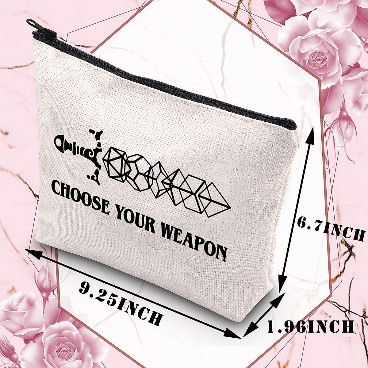BDPWSS Choose Your Weapon D&D Gamer Makeup Bag Dragons D20 RPG Gaming Gift Dungeons Tabletop Role Playing Gamer Gift (Choose your dice)