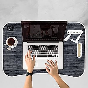 TZT 23.5" Portable Laptop Desk ,Laptop Stand for Bed with USB Charge Port, Laptop Desk for Bed ,Multi-Function Notebook Stand for Working, Reading (Gray)
