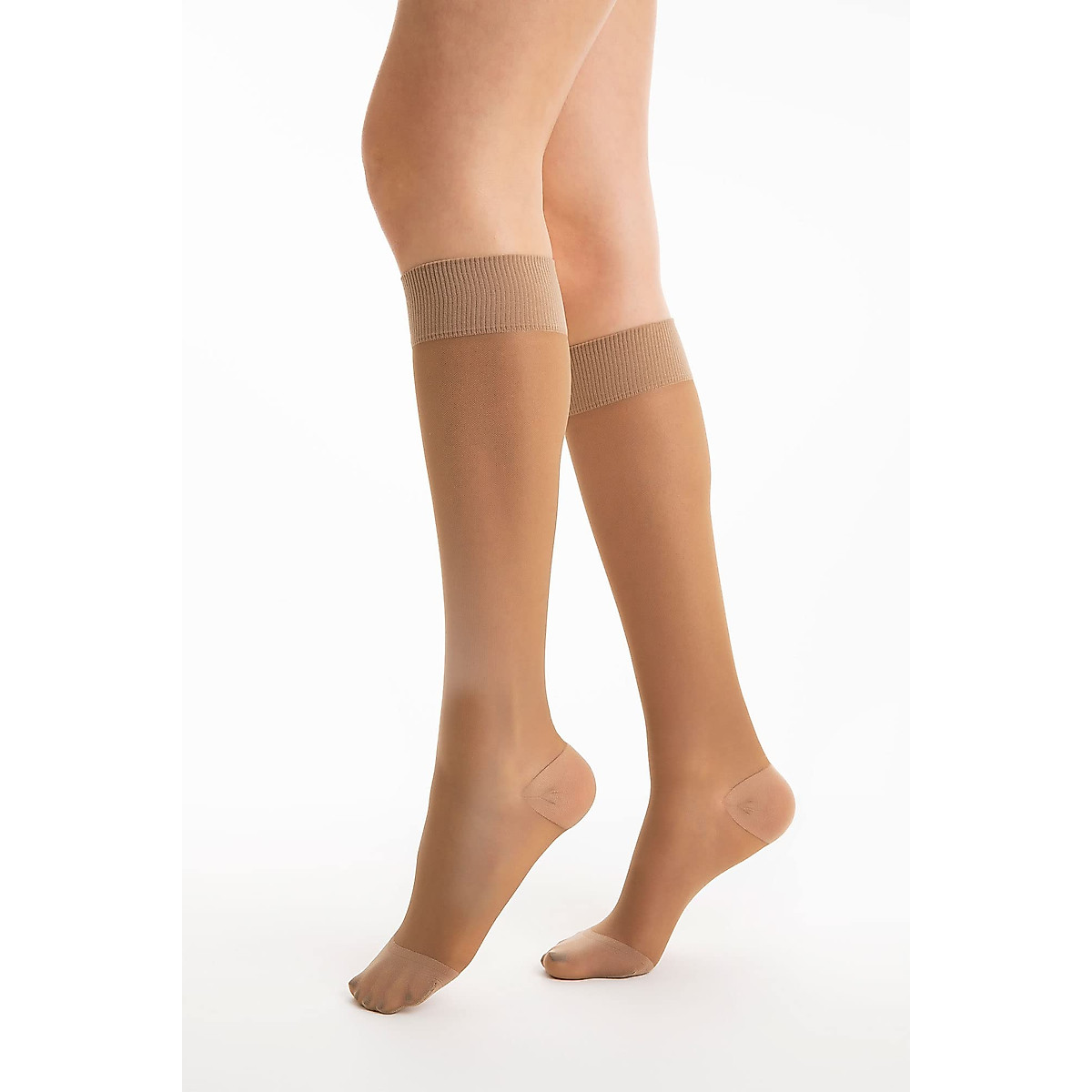 Relaxsan Basic 850 (2 Pairs - Beige 5/XXL) - moderate support knee high socks 15-20 mmHg, 100% Made in Italy