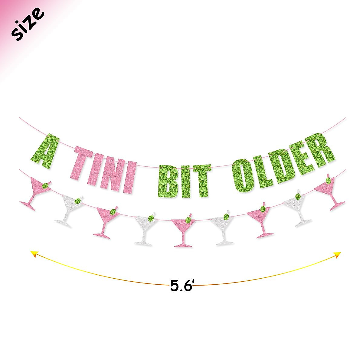 A Tini Bit Older Banner Garland for Martini Birthday Party Decorations