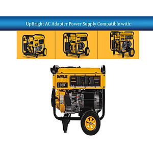UpBright 12V AC/DC Adapter Compatible with Dewalt DXGNR8000 DXGNR4000 DXGNR6500 DXGNR7000 DXGNR 4000 6500 8000 7000 Auto Idle Protect Electric Start Gas Generator 12-Volt Battery Charger Power