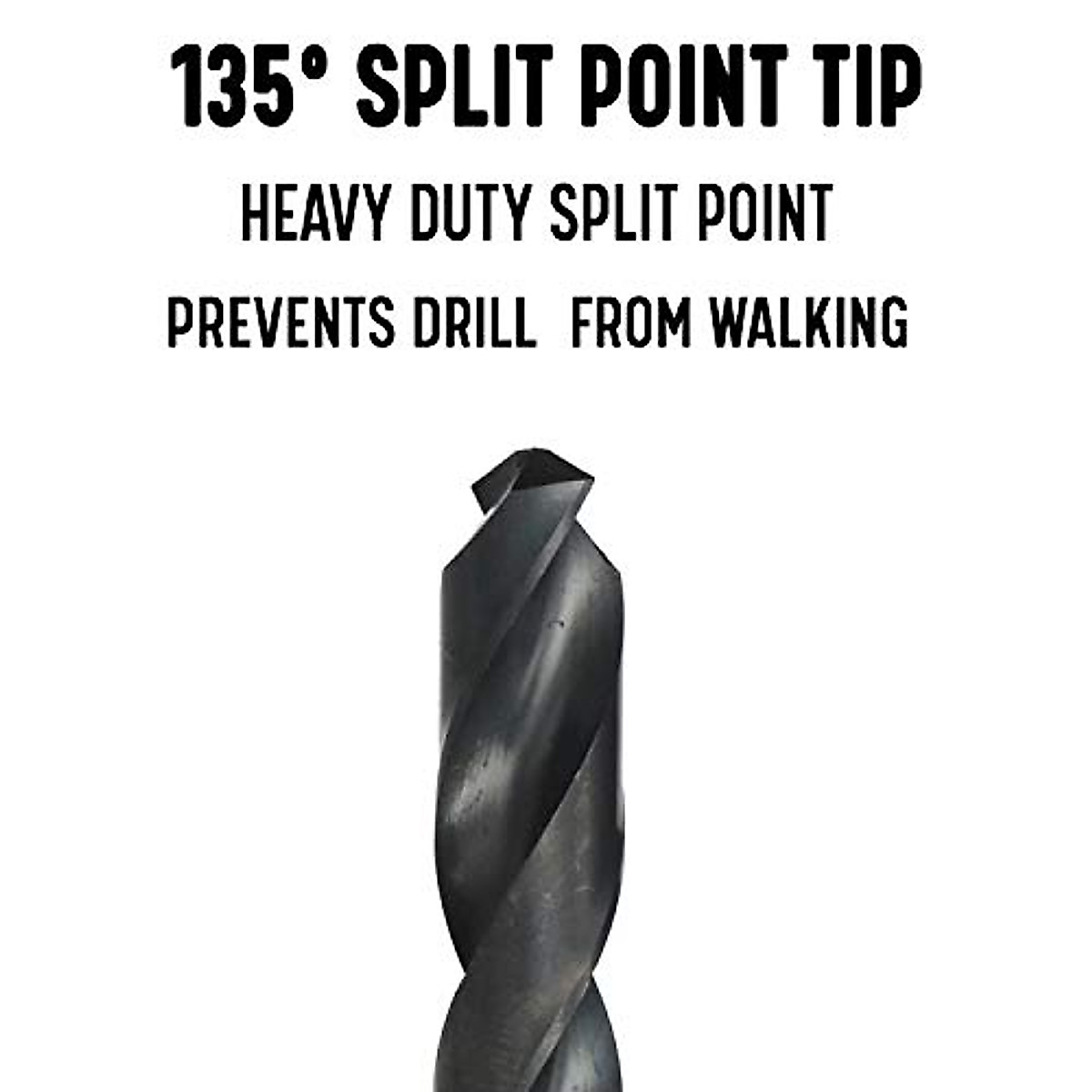 Drill America 3/8" High Speed Steel Heavy Duty Split Point Stub Drill Bit (Pack of 6), DWDST Series