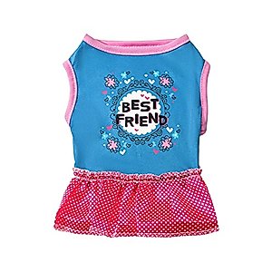 Puppy Dress - Dog Christmas Dress, Cat Sweet Dresses, Pet Princess Dress, Dog Clothes for Small Dogs Cats Puppy Pet Kitten, Pet Skirt for Thanksgiving Christmas New Year Birthday Blue S