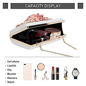 LUI SUI Womens Elegant Flowers Evening Bags Wedding Clutch Purse Floral Bride Wedding Clutch Shoulder Handbags