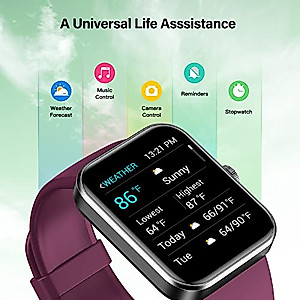 GERSVAR Smart Watch Bluetooth Calling (Answer/Make Call) 42mm Touch Screen, 100 Sports Modes Fitness Tracker with Heart Rate Monitor Blood Oxygen IP68 Waterproof,Compatible with Android iOS