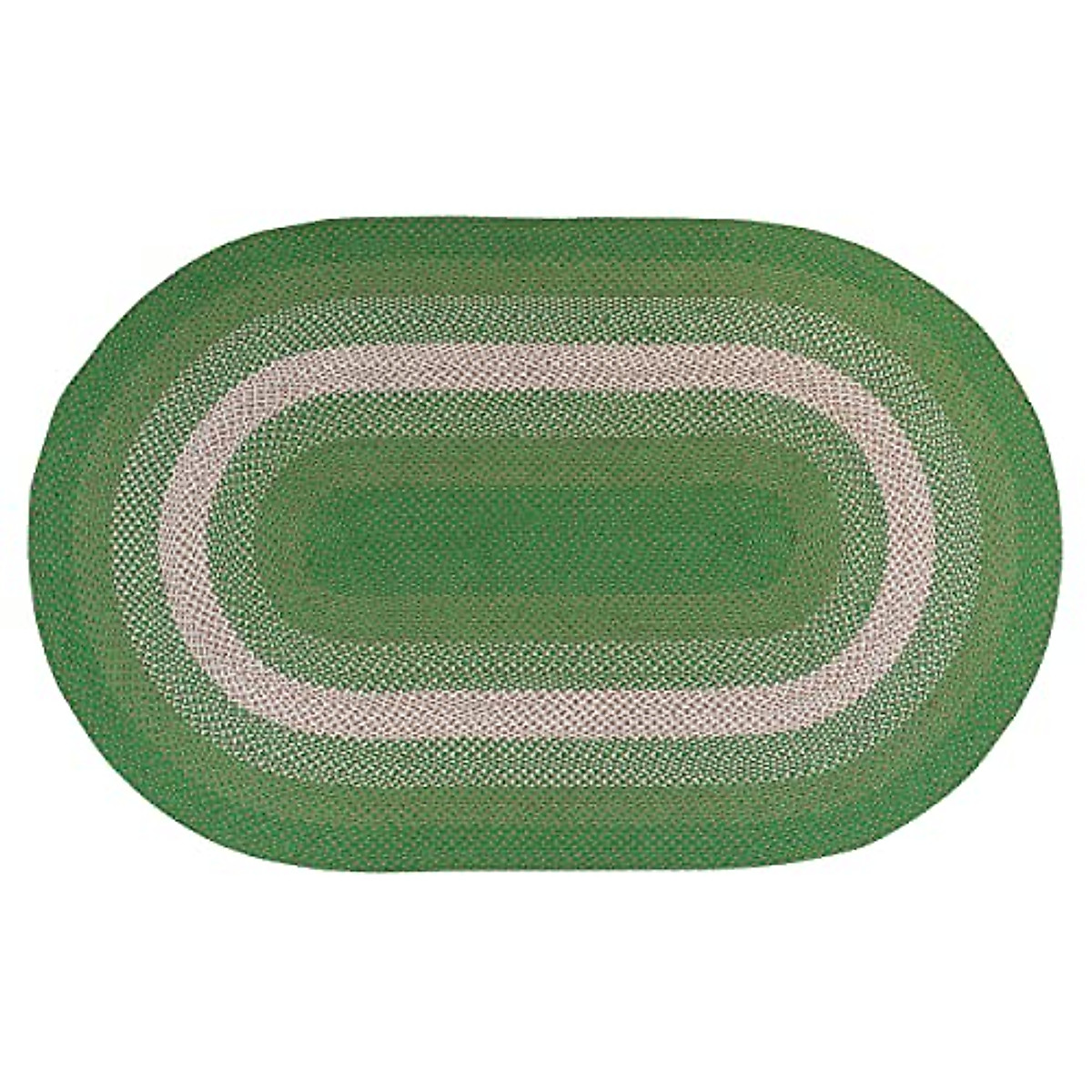 Super Area Rugs Bradford Handmade Braided Rug for Kitchen/Dining Room, Green & Beige 2' x 3' Oval